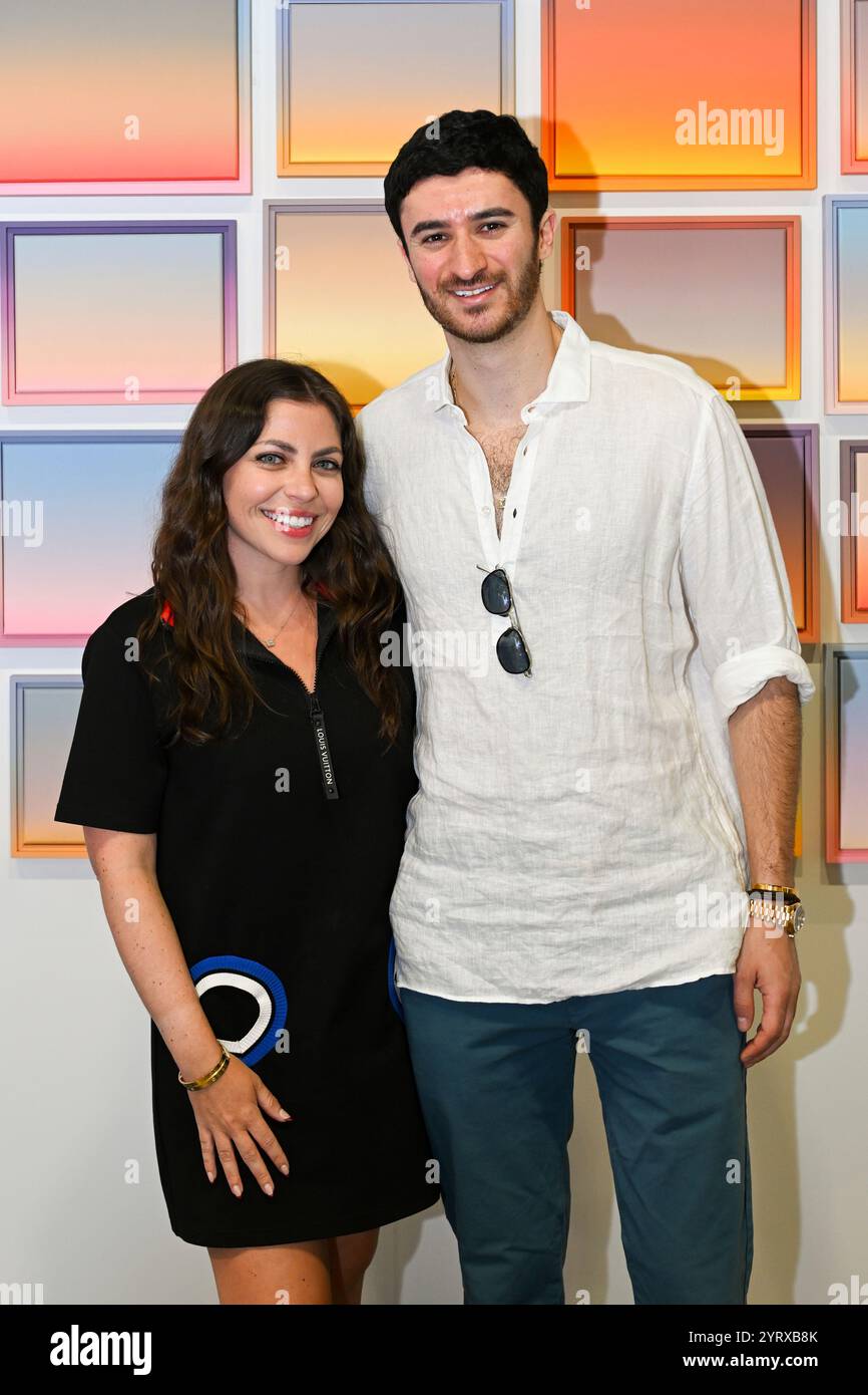 Ally Shapiro, left, and Leo Braudy attend the VIP preview day for Art ...