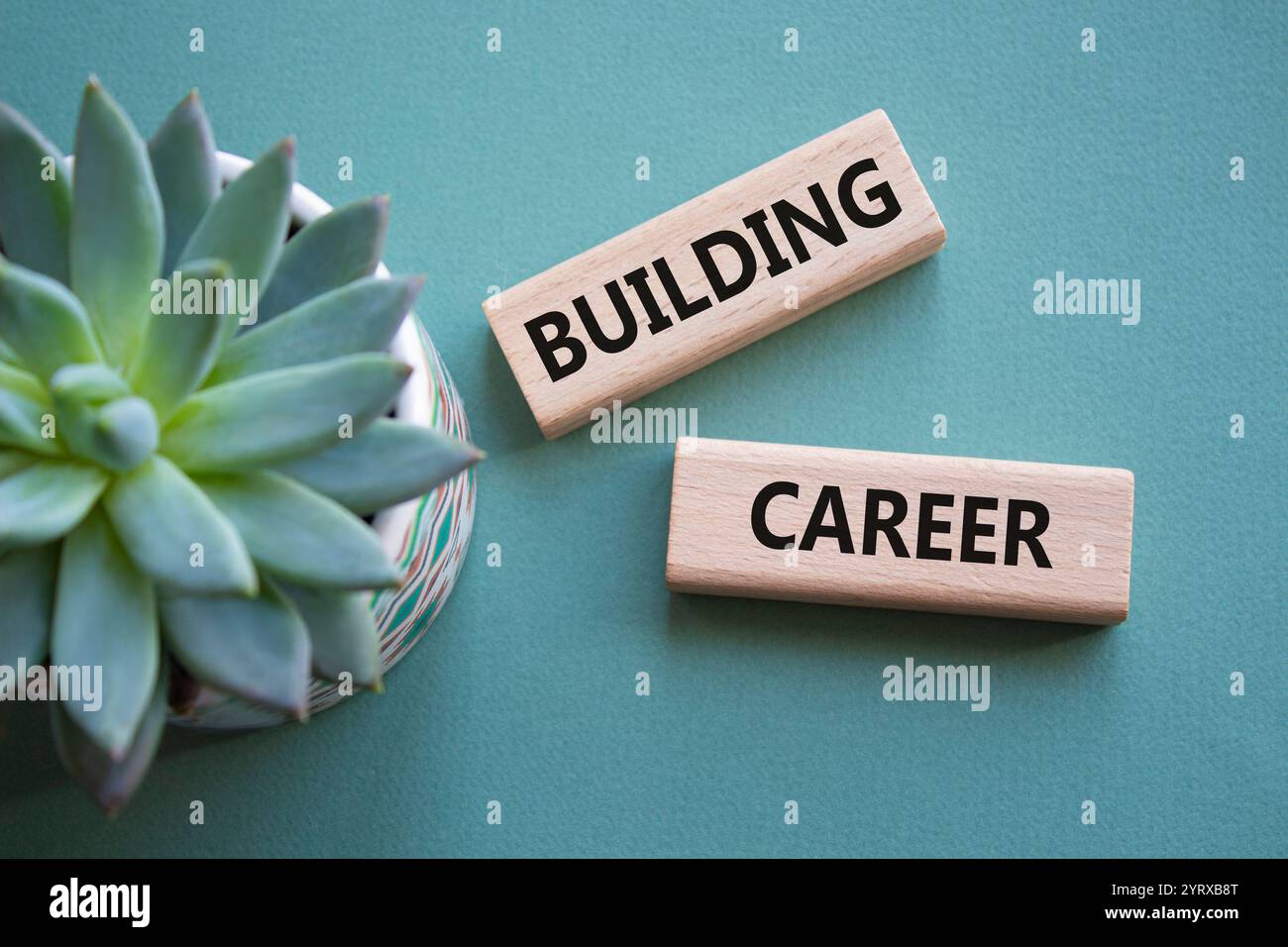 Building Career symbol. Wooden blocks with words Building Career ...