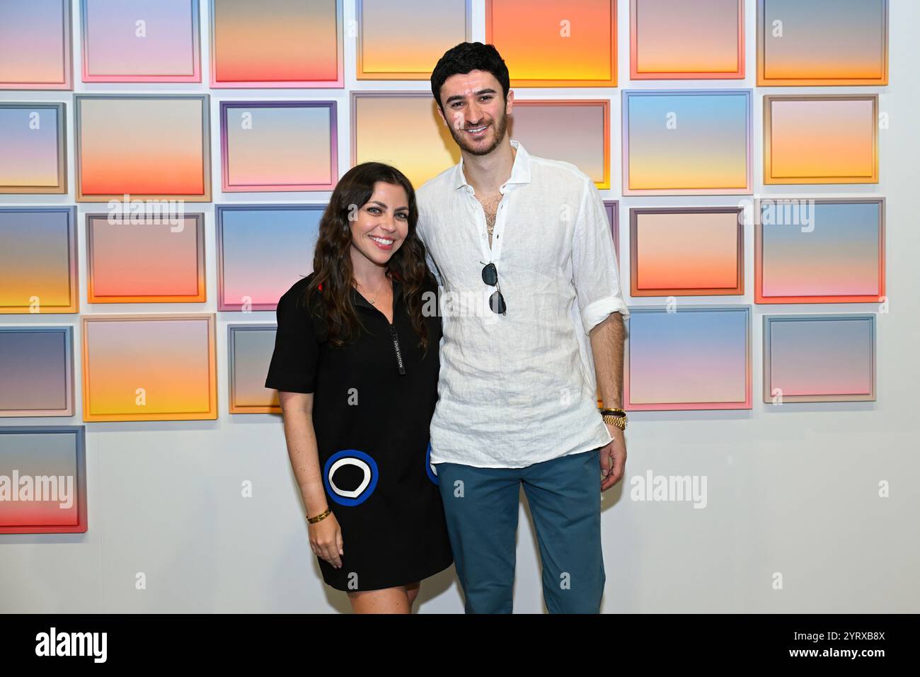 Ally Shapiro, left, and Leo Braudy attend the VIP preview day for Art ...