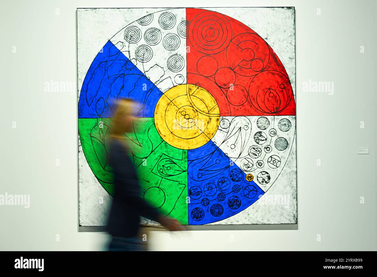 Art from artist Matt Mullican is seen on display at Art Basel on ...