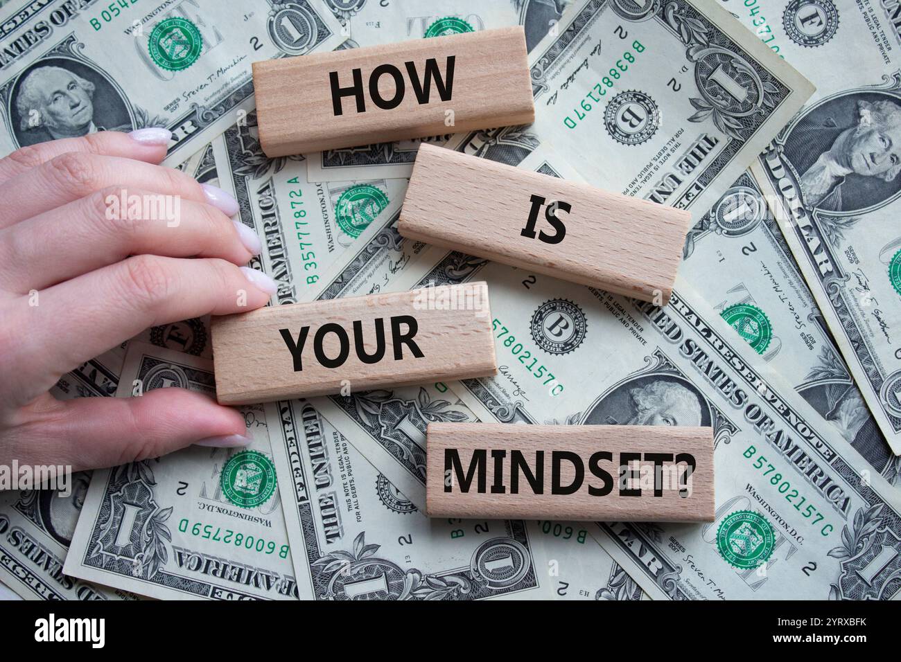 Mindset symbol. Wooden blocks with words How is your Mindset. Beautiful ...