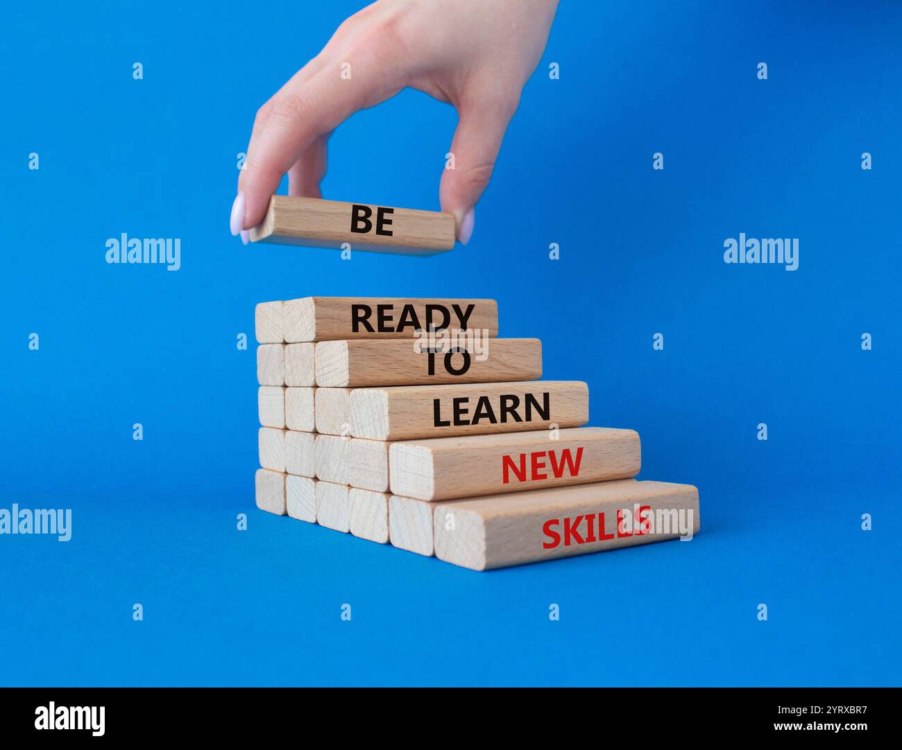 Learn new skills symbol. Concept words Be ready to Learn new skills on ...