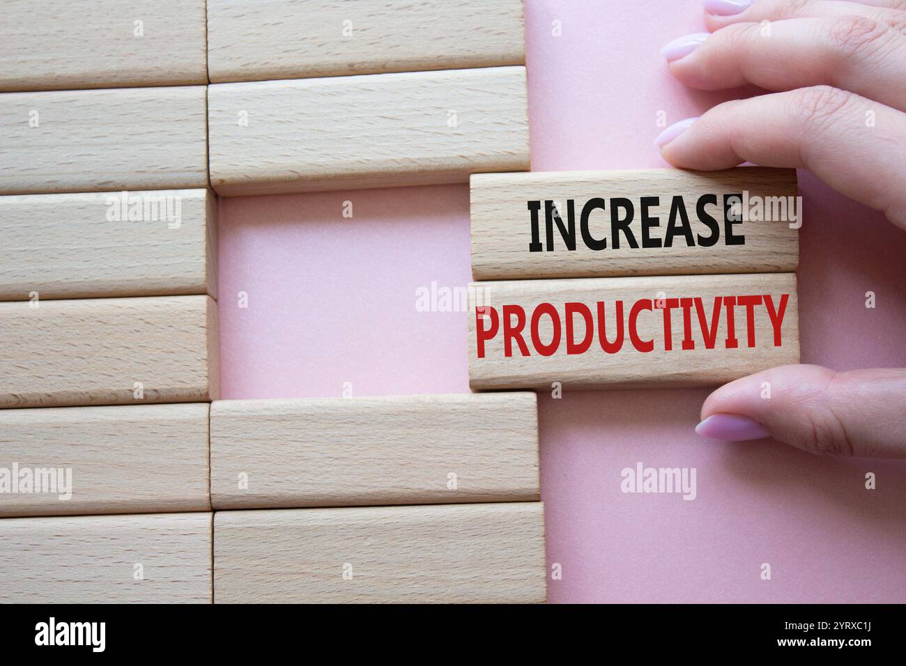 Increase Productivity symbol. Wooden blocks with words Increase ...