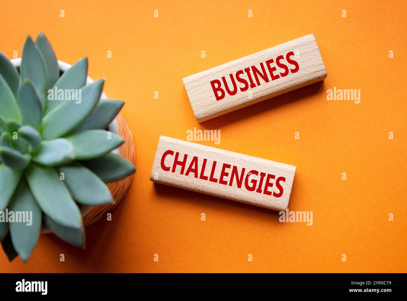 Business challenges symbol. Concept word Business challenges on wooden ...