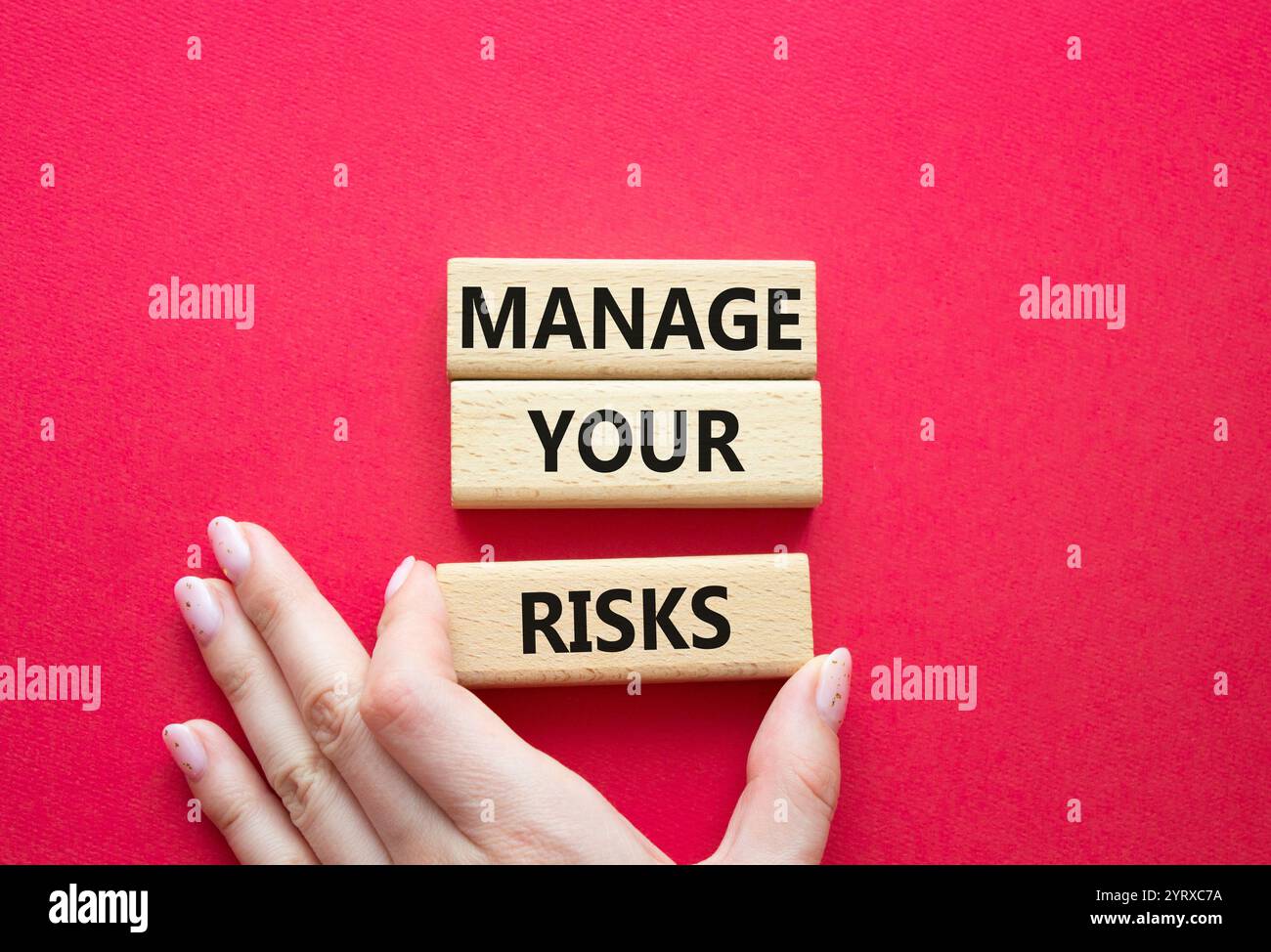 Manage your Risks symbol. Concept words Manage your Risks on wooden ...