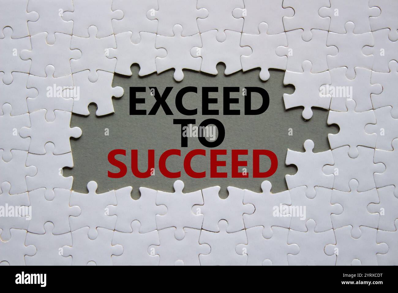 Exceed to succeed symbol. Concept words Exceed to succeed on white ...