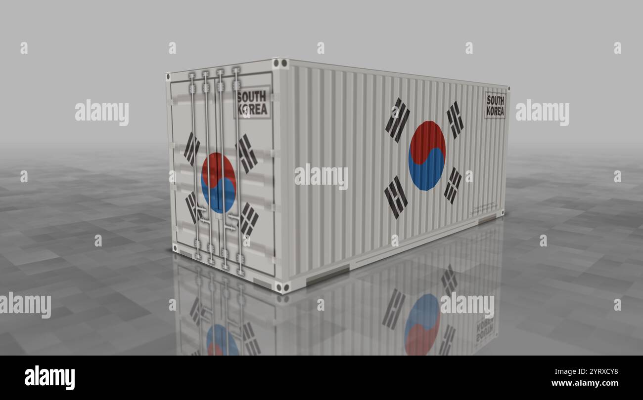 South korea flag shipping container hi-res stock photography and images ...