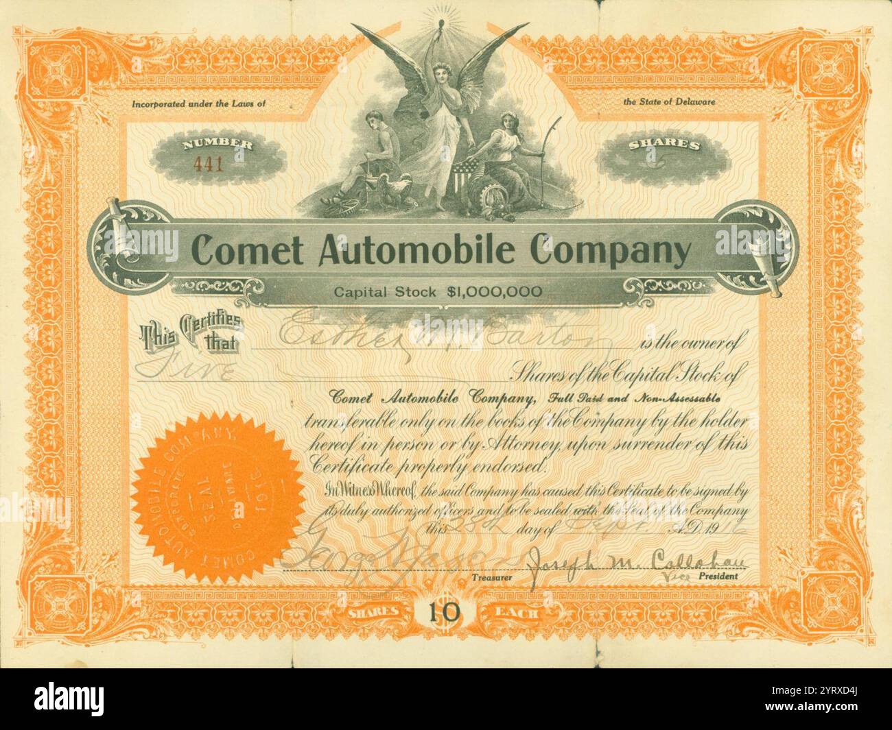 Comet Automobile Comp. 1916 Stock Photo - Alamy