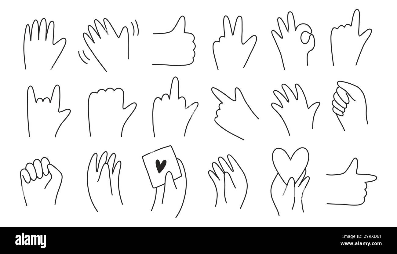 Hand gesture set hi-res stock photography and images - Alamy