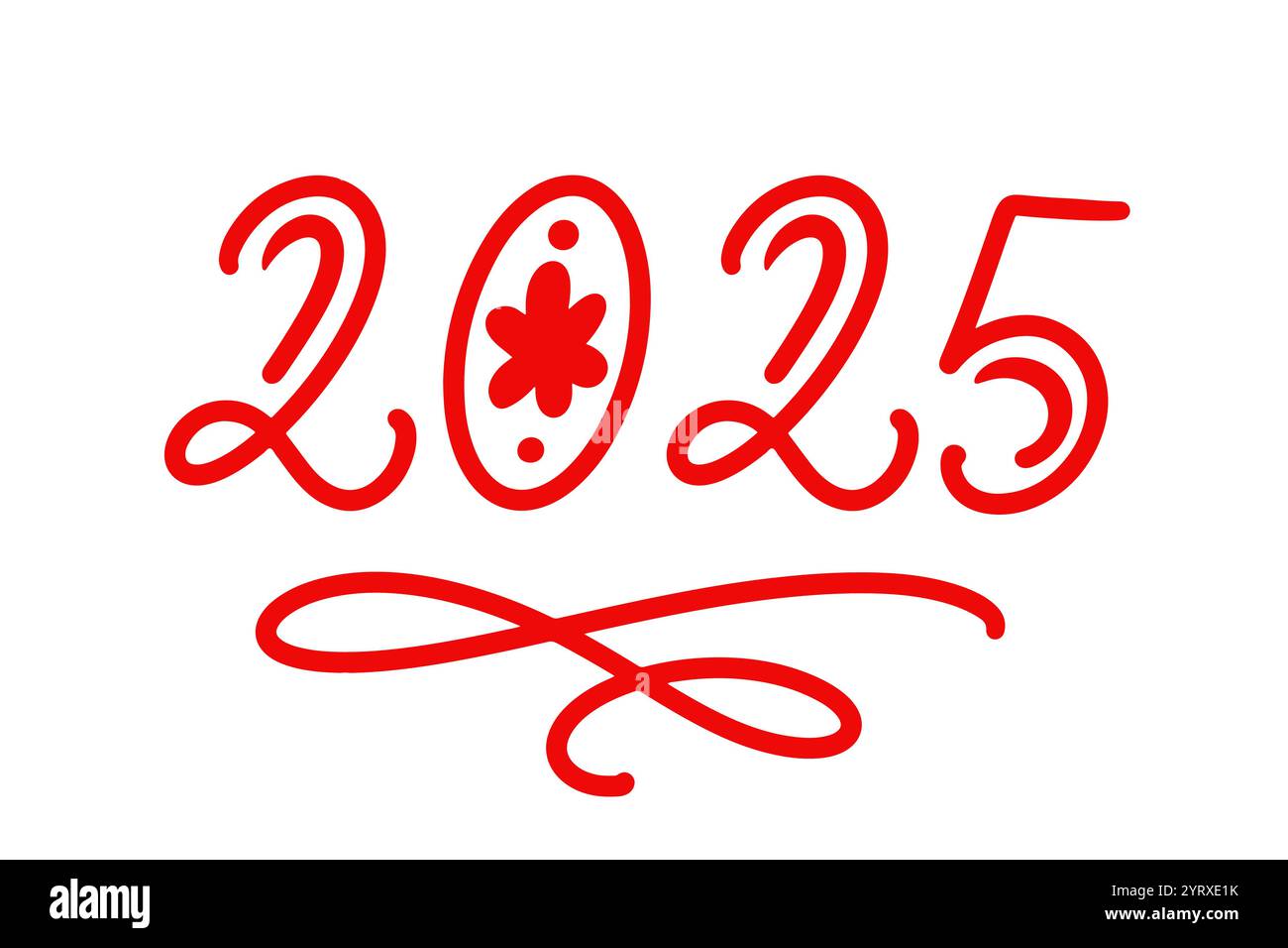 New Year 2025 Hand Lettering Banner Vector Numbers Stock Vector Image ...