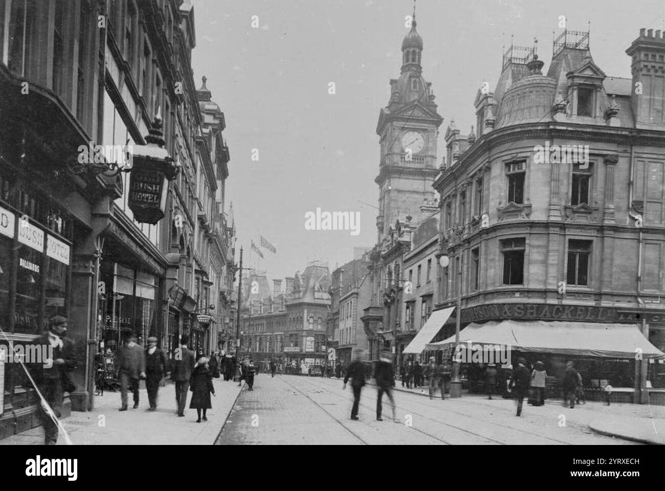 Commercial Street & clock tower Newport (4641327 Stock Photo - Alamy