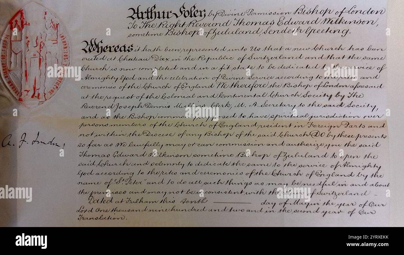 Commission from Arthur Foley to Thomas Edward Wilkinson Stock Photo - Alamy