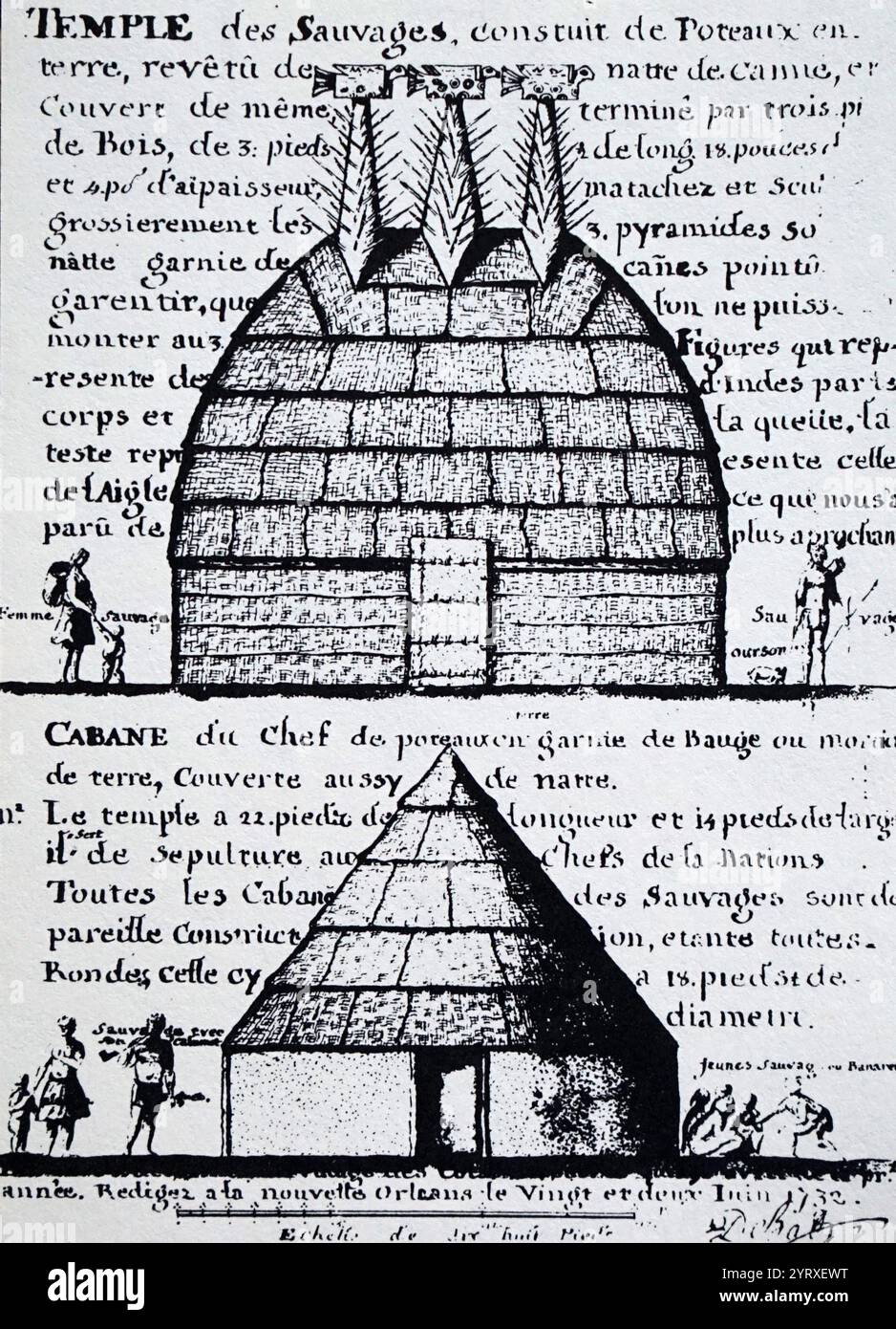 In 1732 DeBatz pictured a temple and cabin of the Acolapissa who were a ...