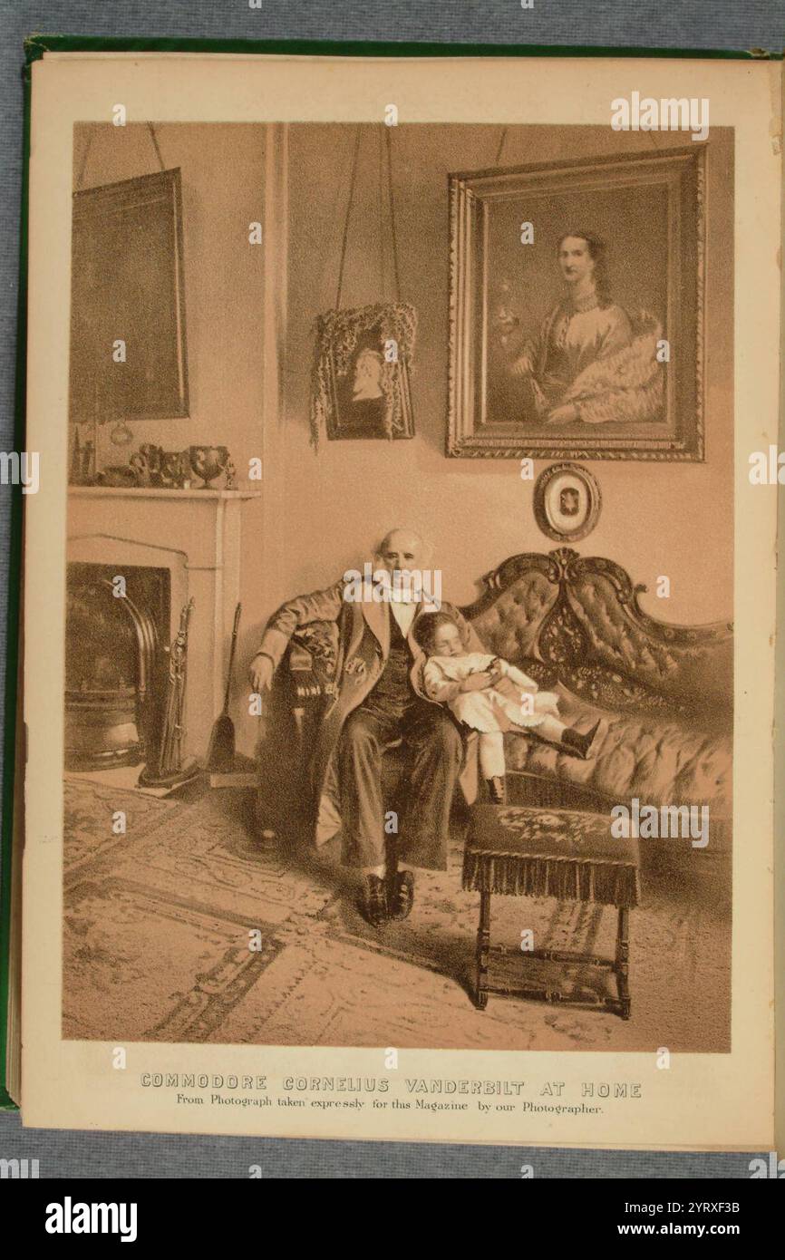 Commodore Cornelius Vanderbilt at home from a photograph taken ...