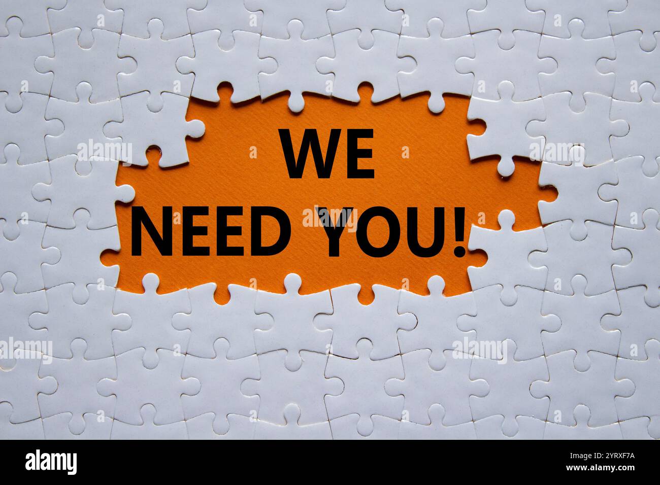 We need you symbol. Concept words We need you on white puzzle ...