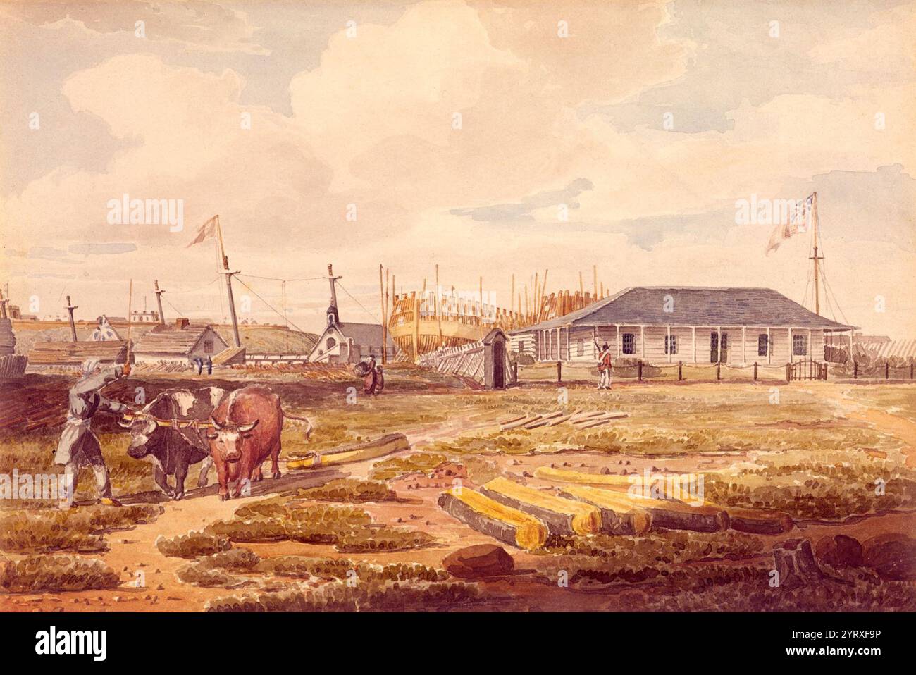 Commodore's House in the Naval Yard, Kingston, Upper Canada, July 1815 ...