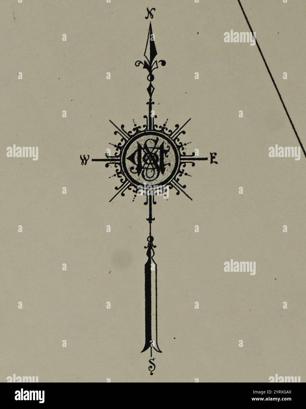 Compass rose on 1910 map detail, from- Sanborn Fire Insurance Map from ...