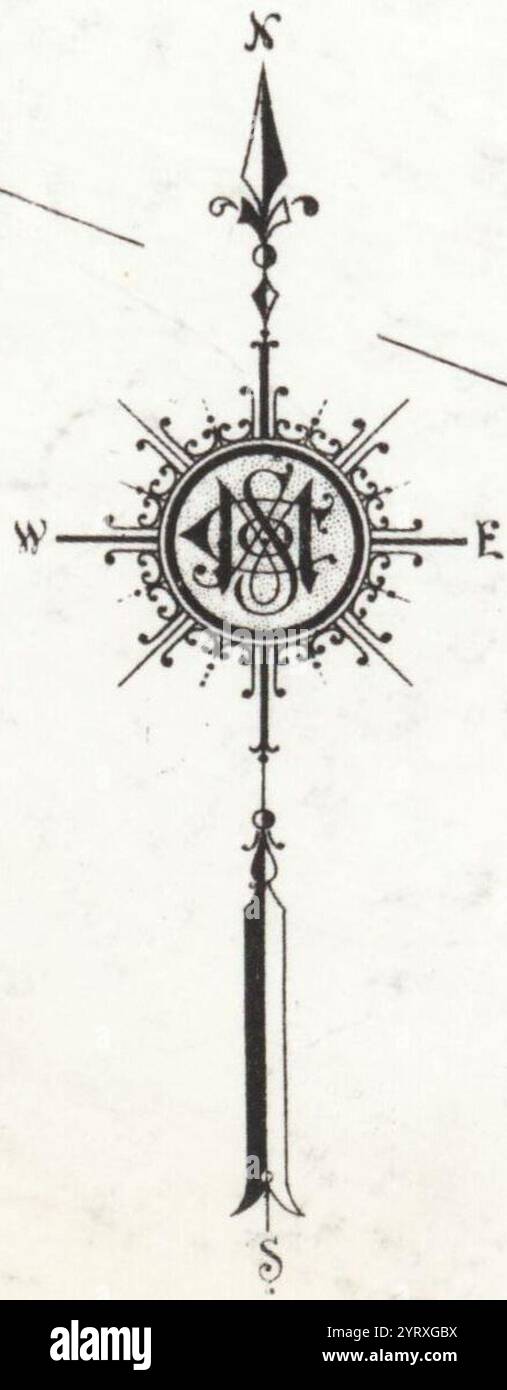 Compass rose, north above (detail from Sanborn Fire Insurance Map of ...