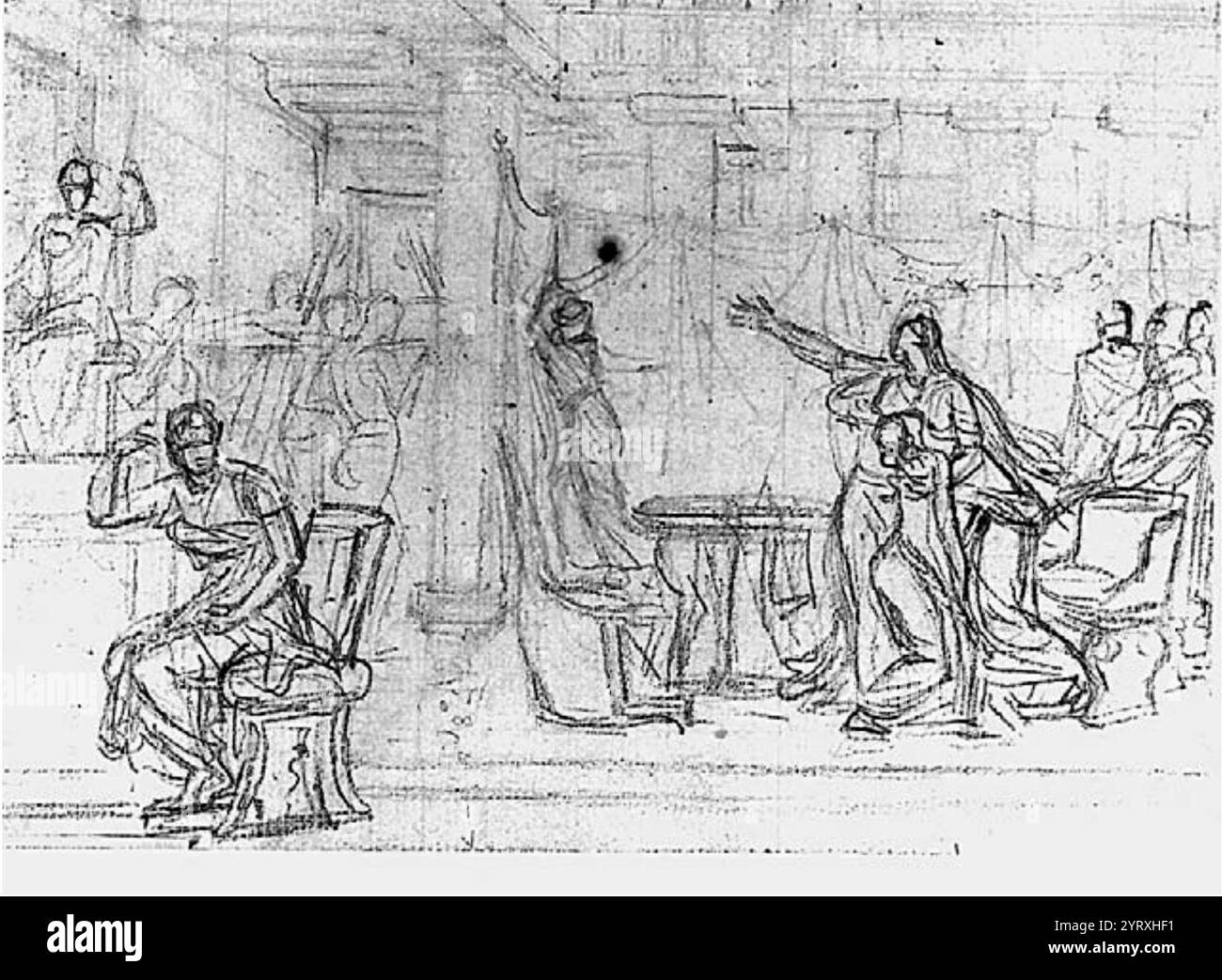 Compositional study for The Lictors Bringing Brutus the Bodies of his ...