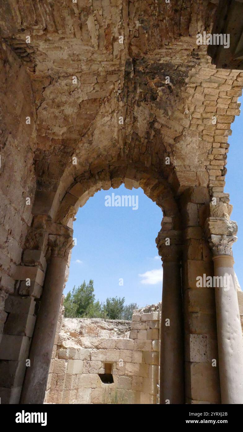 Ruins of Byzantine Church (later used as a mosque), Bayt Jibrin (Beit ...
