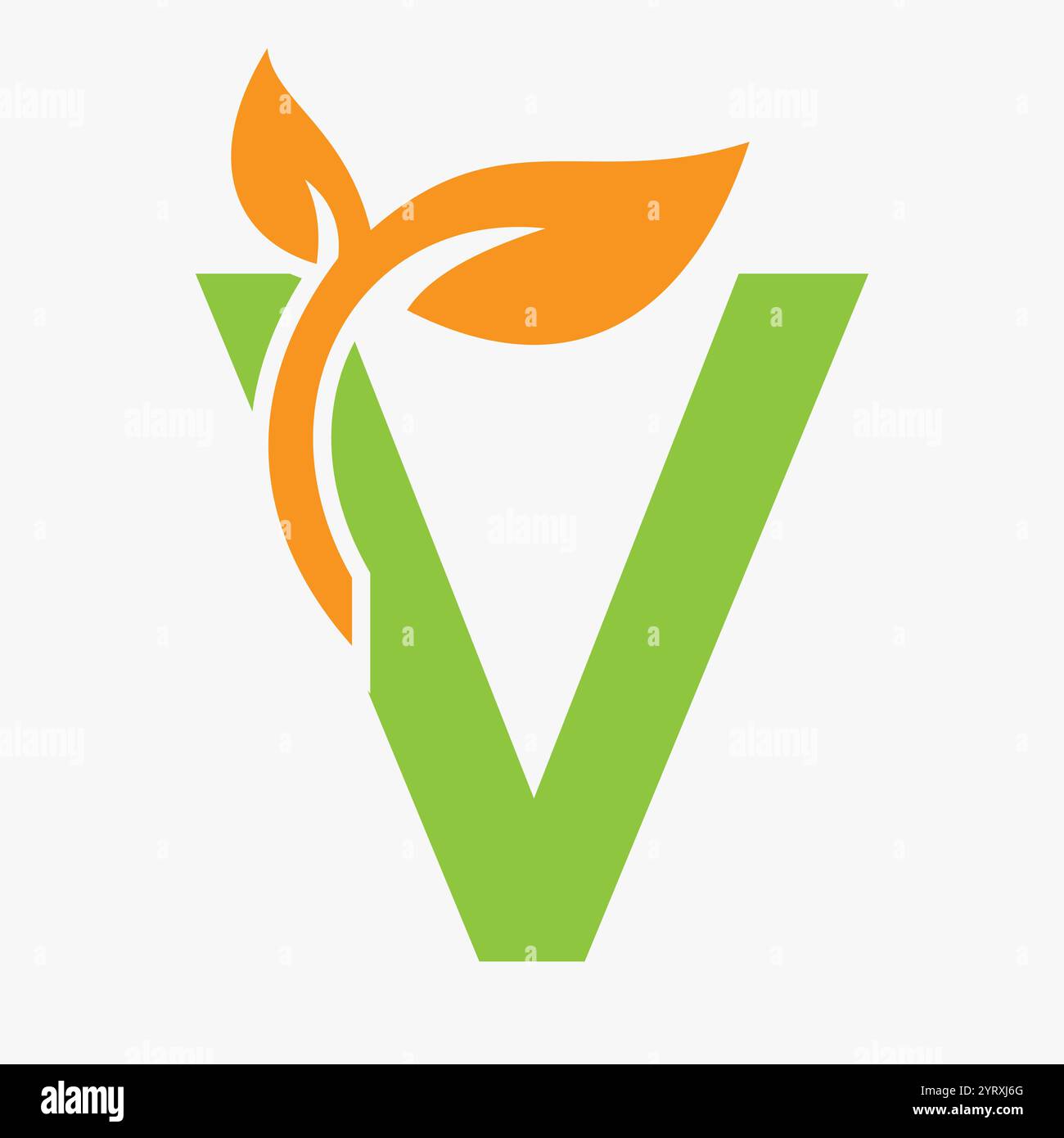 Initial Letter V Leaf Logo Concept For Eco Green Leaf Logo Vector Sign ...