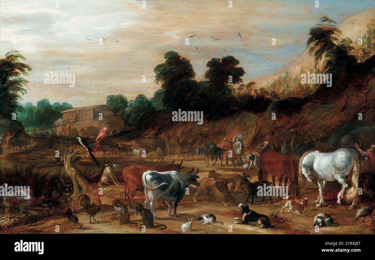 David Colijns - Les animaux ambarquant dans l’arche de Noé Stock Photo ...