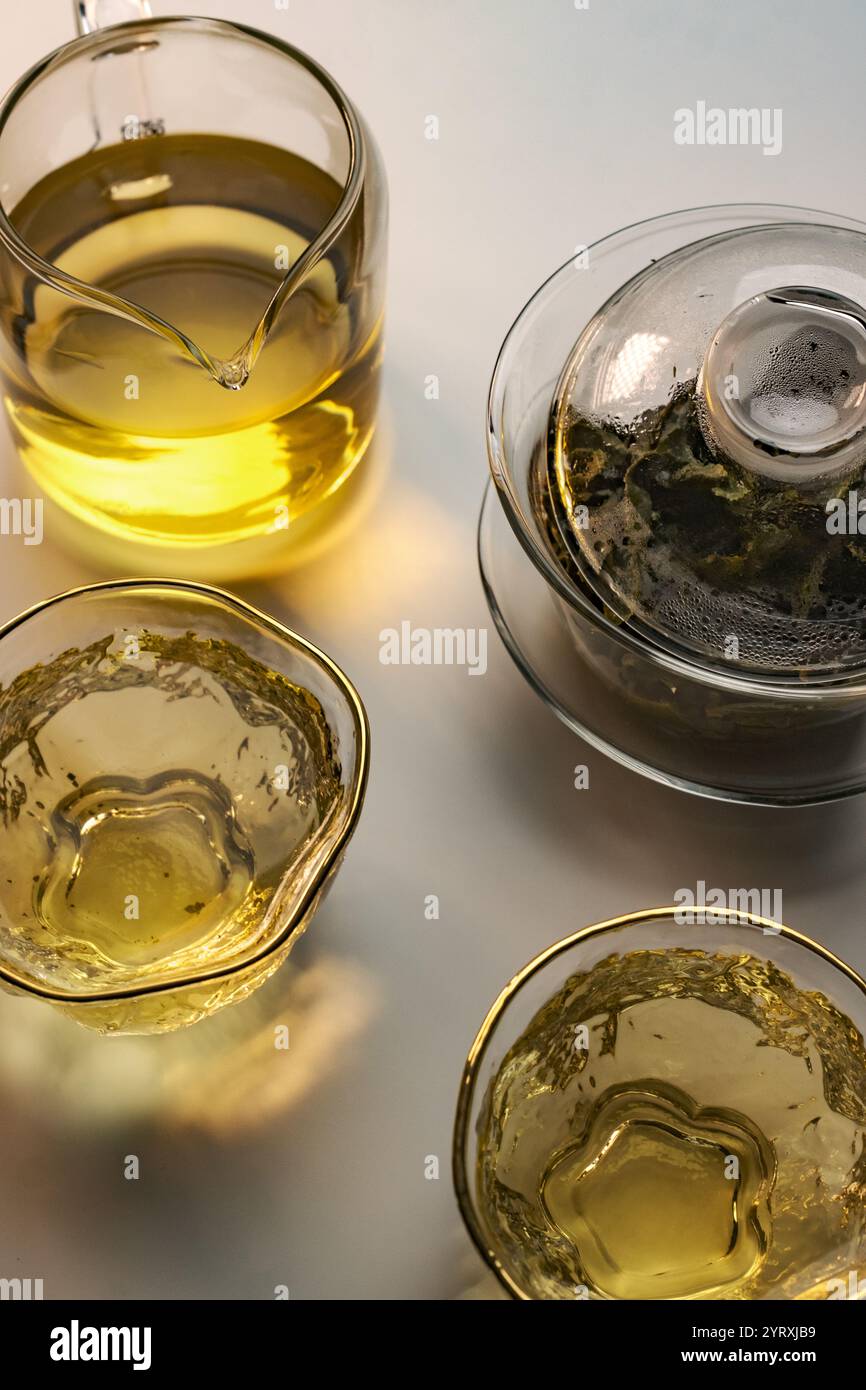 An Elegant and Beautiful Tea Presentation Featuring Fine Glassware and ...