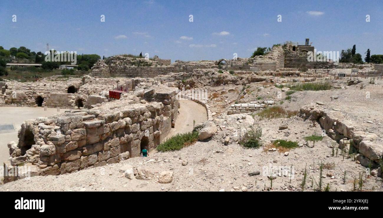 Ruins of Roman Amphitheatre, Bayt Jibrin (Beit Guvrin), Israel. During ...