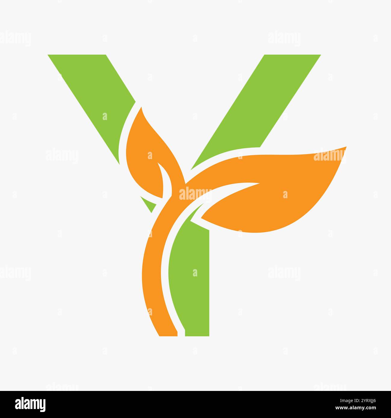 Initial Letter Y Leaf Logo Concept For Eco Green Leaf Logo Vector Sign ...