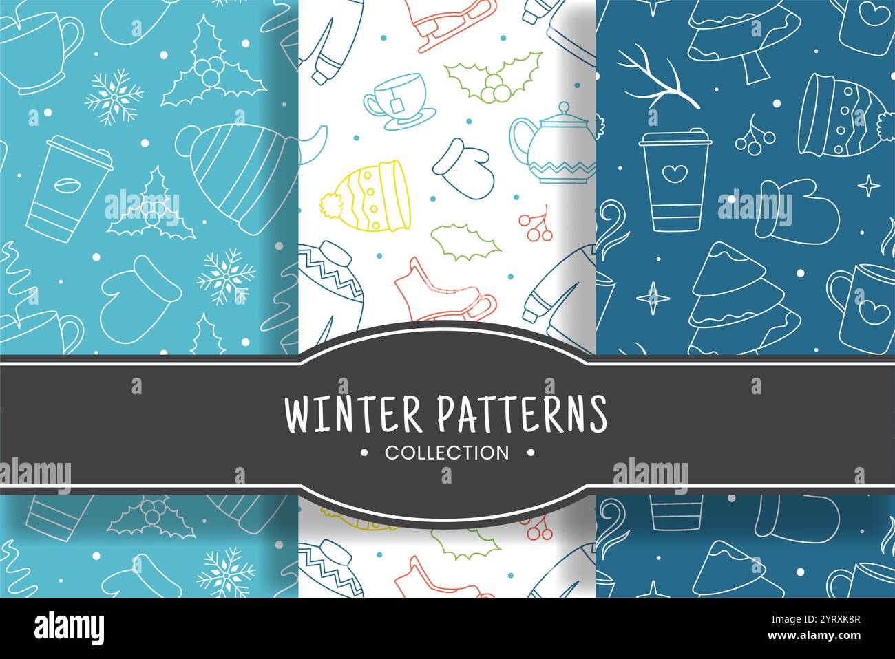Charming Winter Seamless Pattern Design Featuring Decorative Elements ...