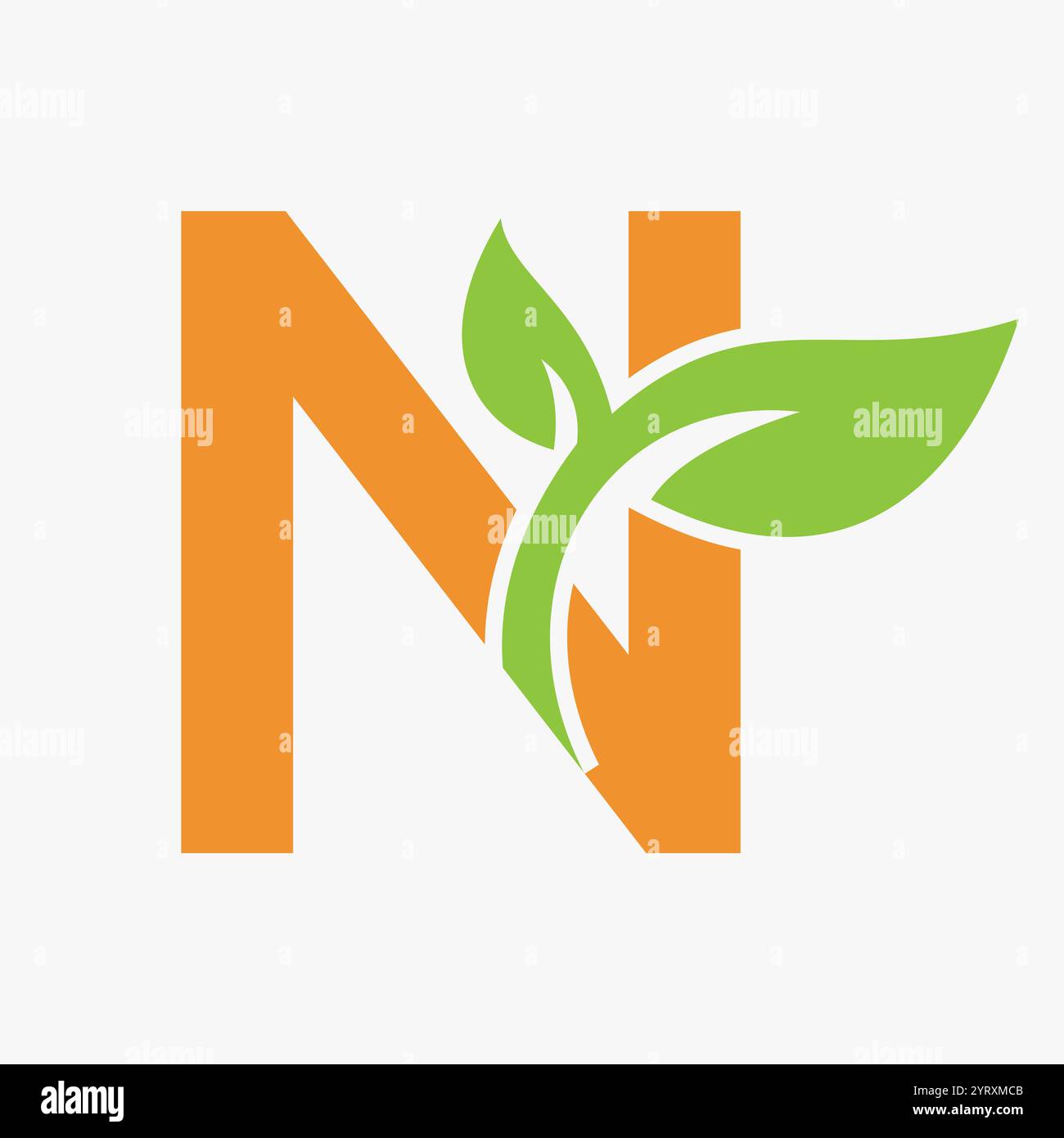Initial Letter N Leaf Logo Concept For Eco Green Leaf Logo Vector Sign ...
