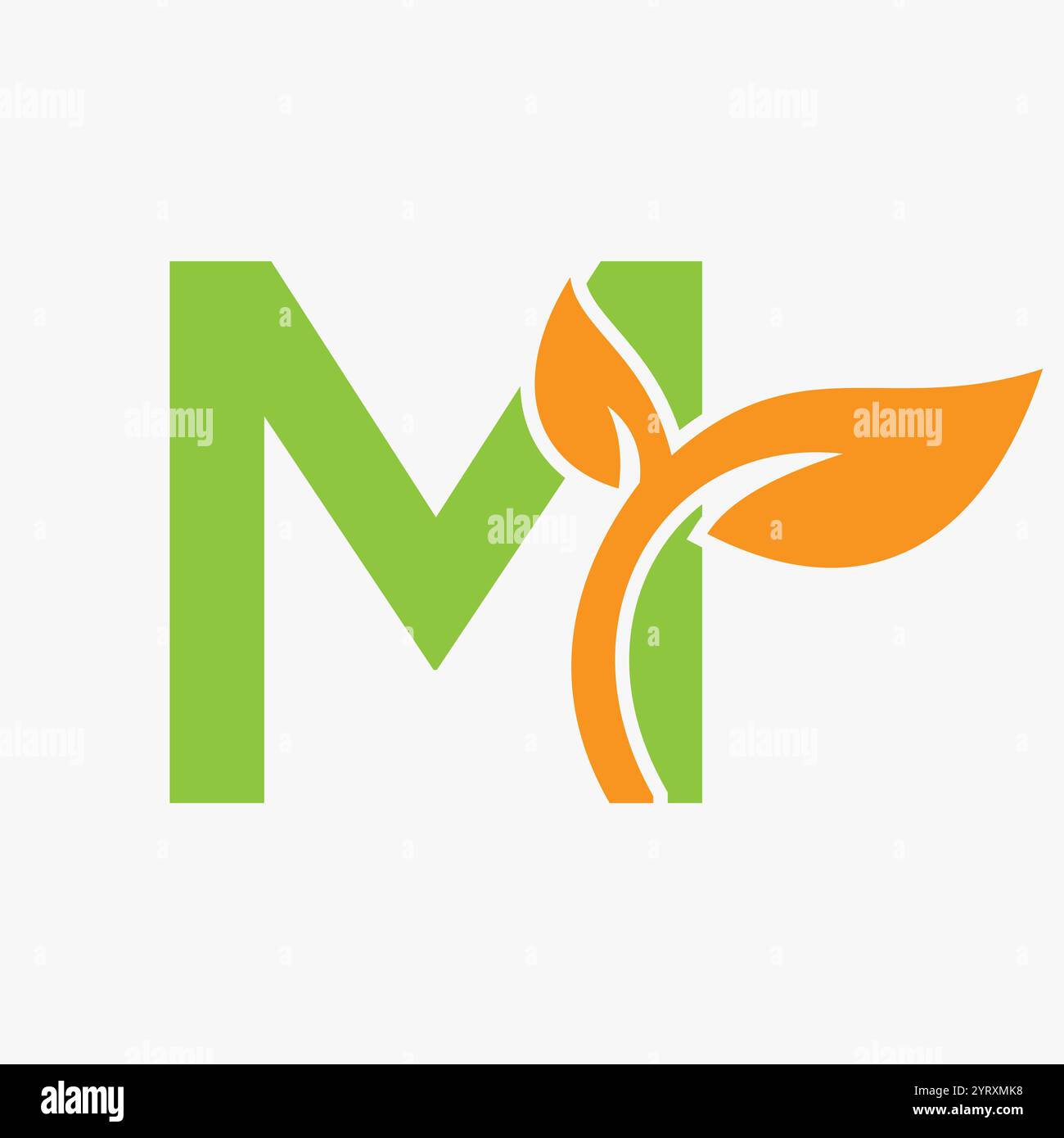 Initial Letter M Leaf Logo Concept For Eco Green Leaf Logo Vector Sign ...