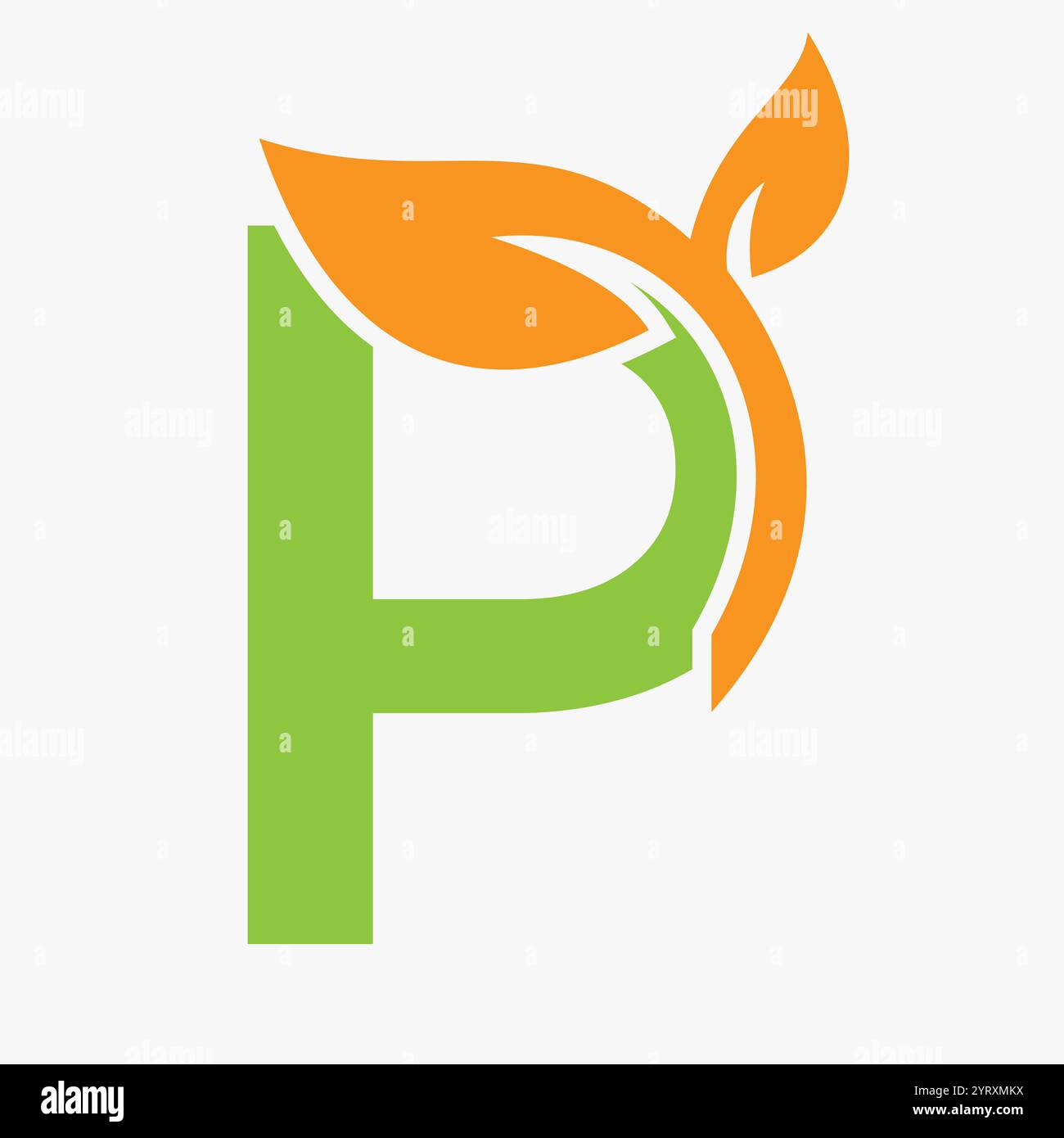 Initial Letter P Leaf Logo Concept For Eco Green Leaf Logo Vector Sign ...
