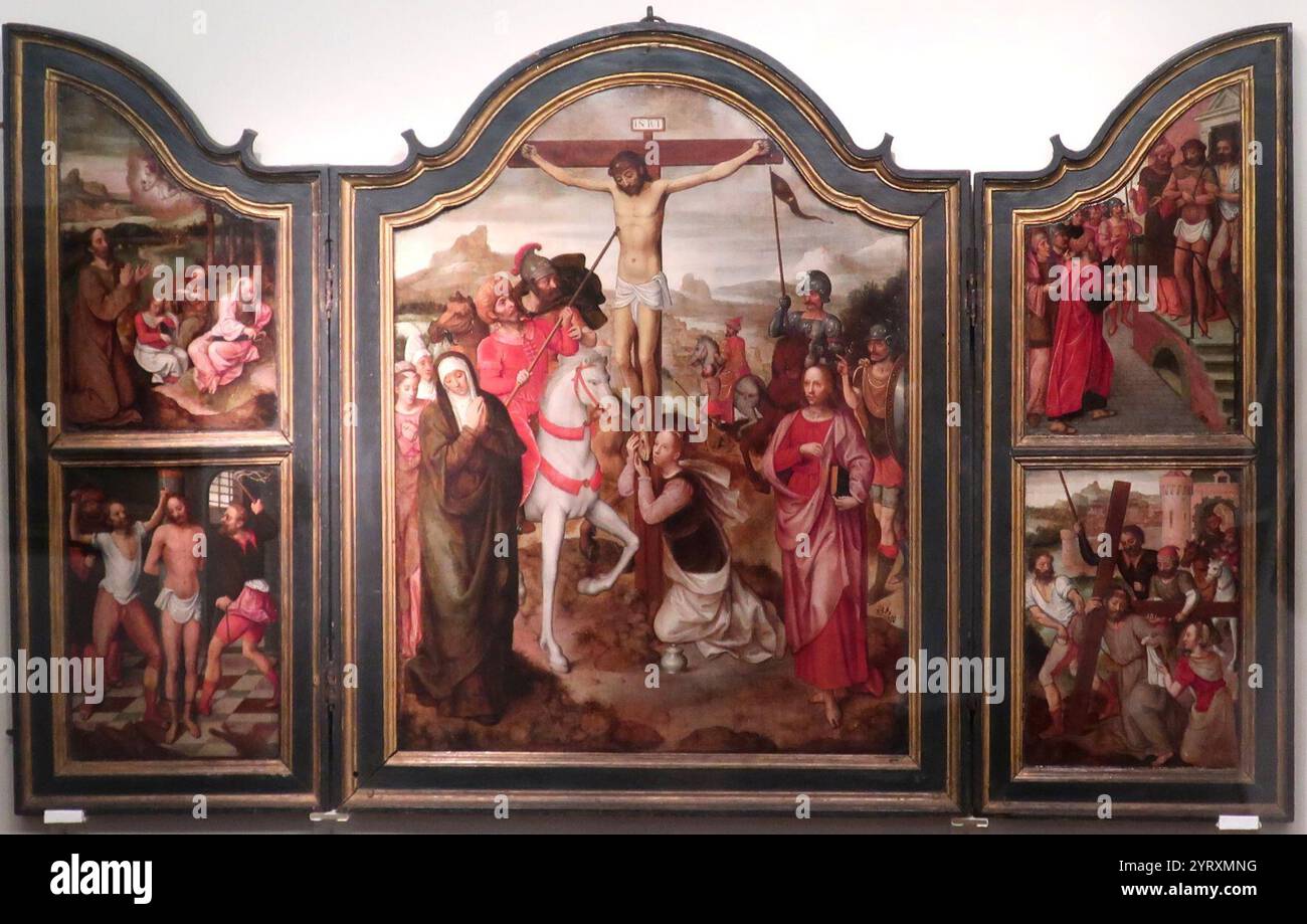 The Crucifixion (triptych) by Pieter Claeissens I Stock Photo - Alamy