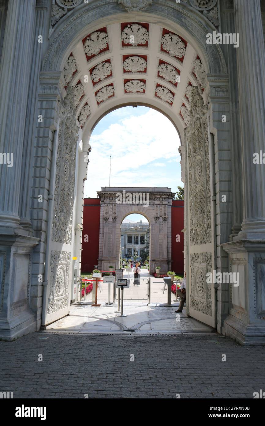Gate to the Bosphorus, Dolmabahce Palace, Istanbul, Turkey, on the ...