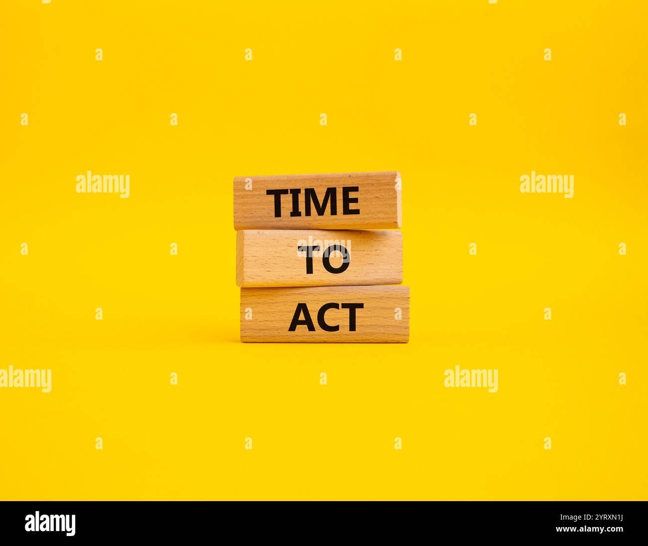 Time to Act symbol. Wooden blocks with words Time to Act. Beautiful ...