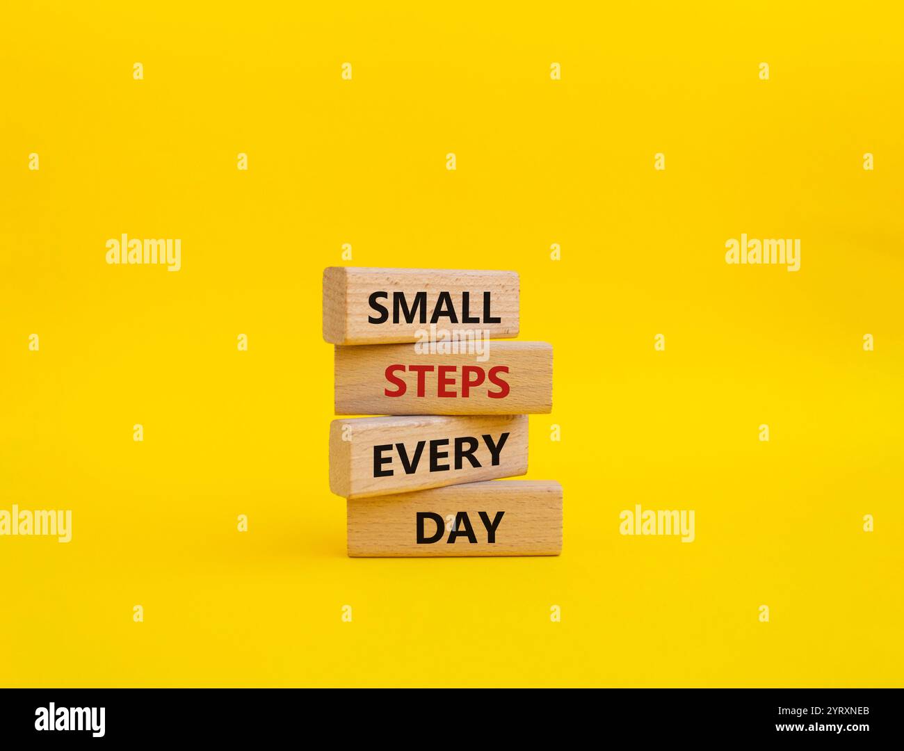 Small Steps Every Day symbol. Wooden blocks with words Small Steps ...