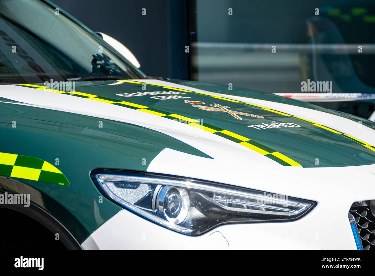 Vehicle of the Civil Guard agents of traffic in Madrid, police force in ...