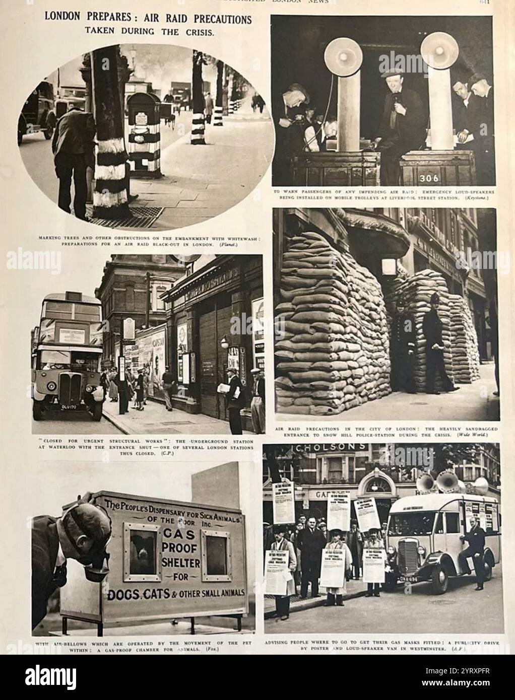October 1938 Scenes of London in Preparations for impending war Stock ...