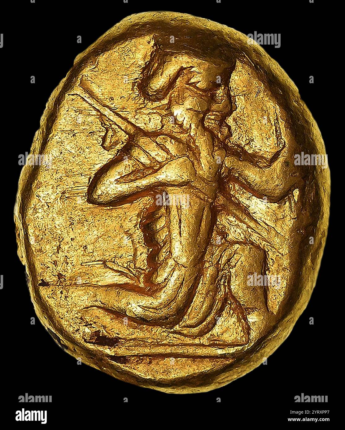 Gold coin of the Achaemenid Empire, Period of Xerxes I to Darius II ...