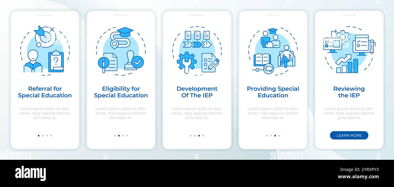 IEP process blue onboarding mobile app screen Stock Vector Image & Art ...