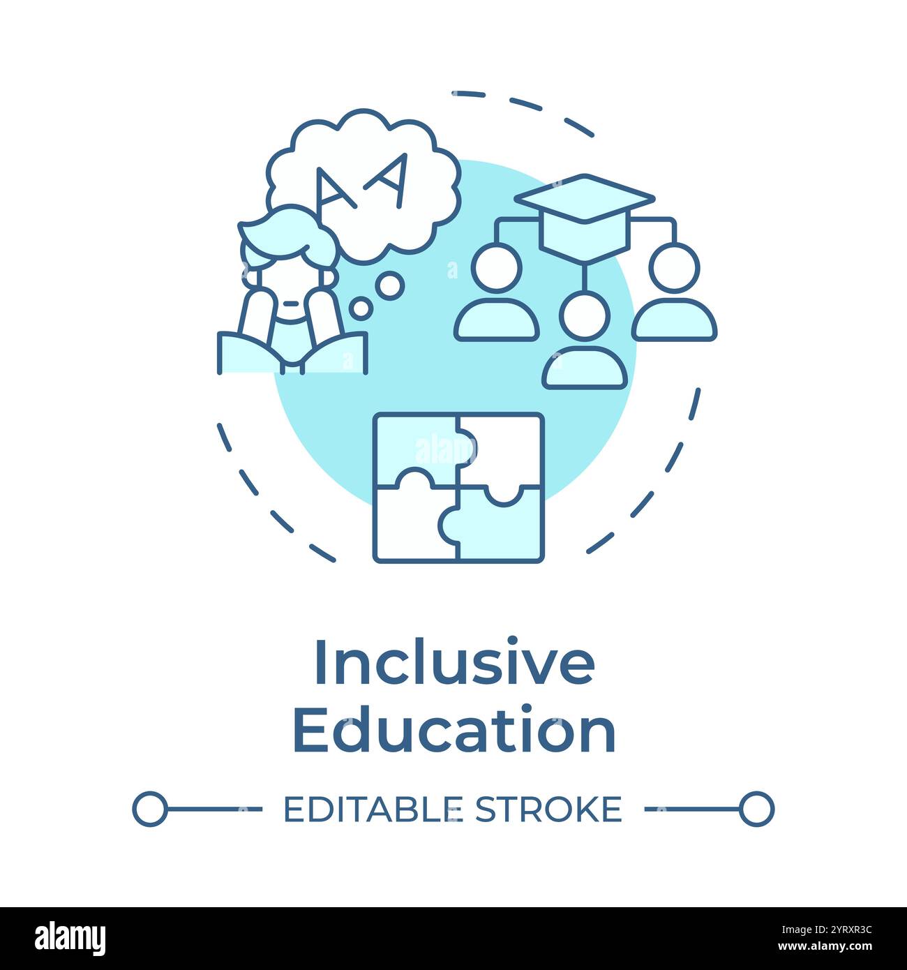 Inclusive education soft blue concept icon Stock Vector Image & Art - Alamy