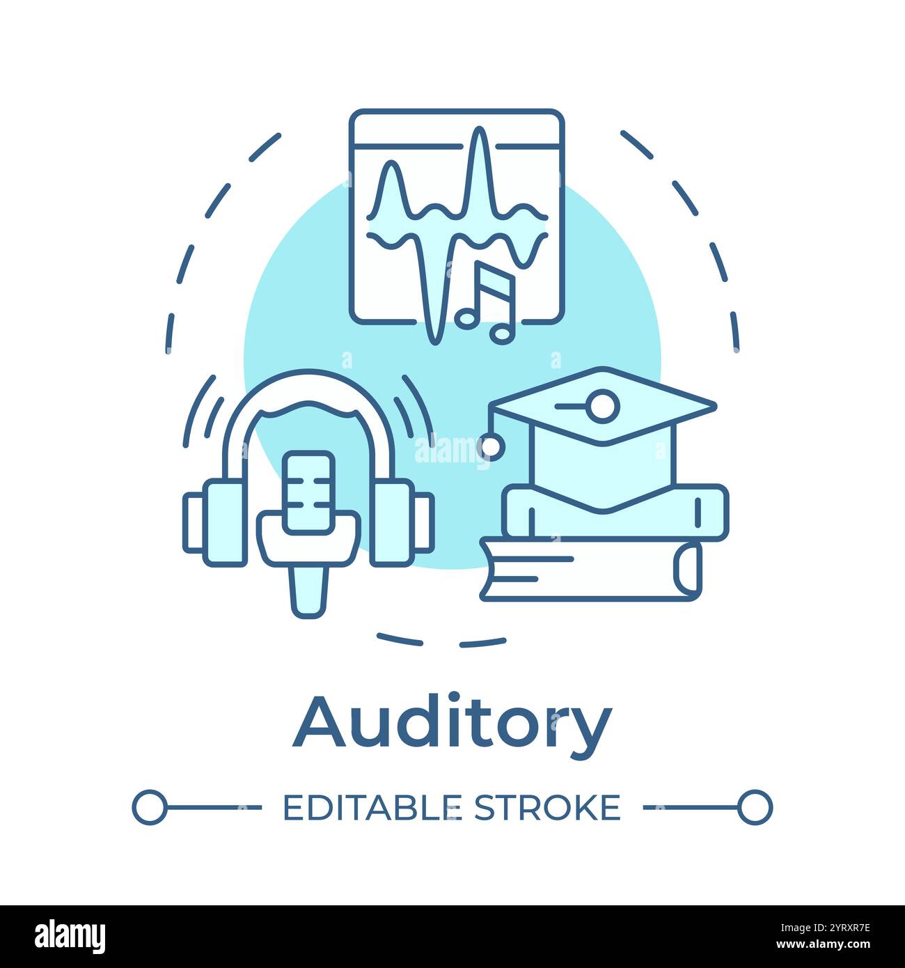 Auditory learners soft blue concept icon Stock Vector Image & Art - Alamy