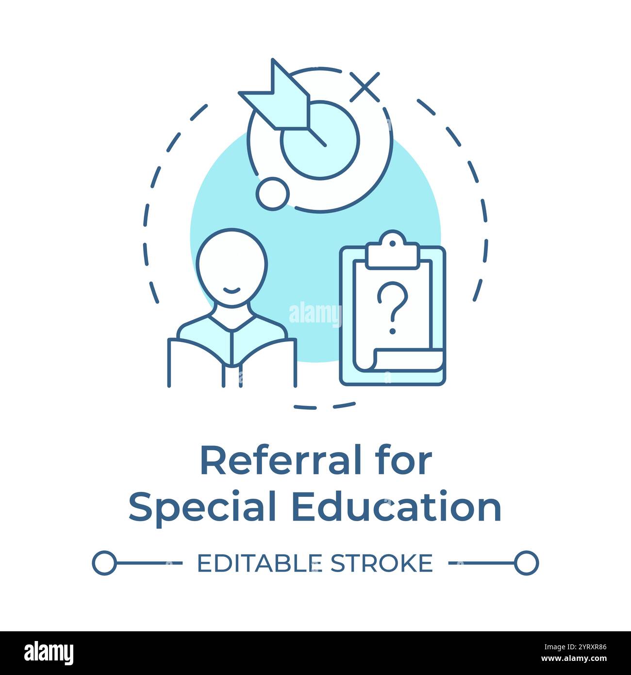 Referral for special education soft blue concept icon Stock Vector ...