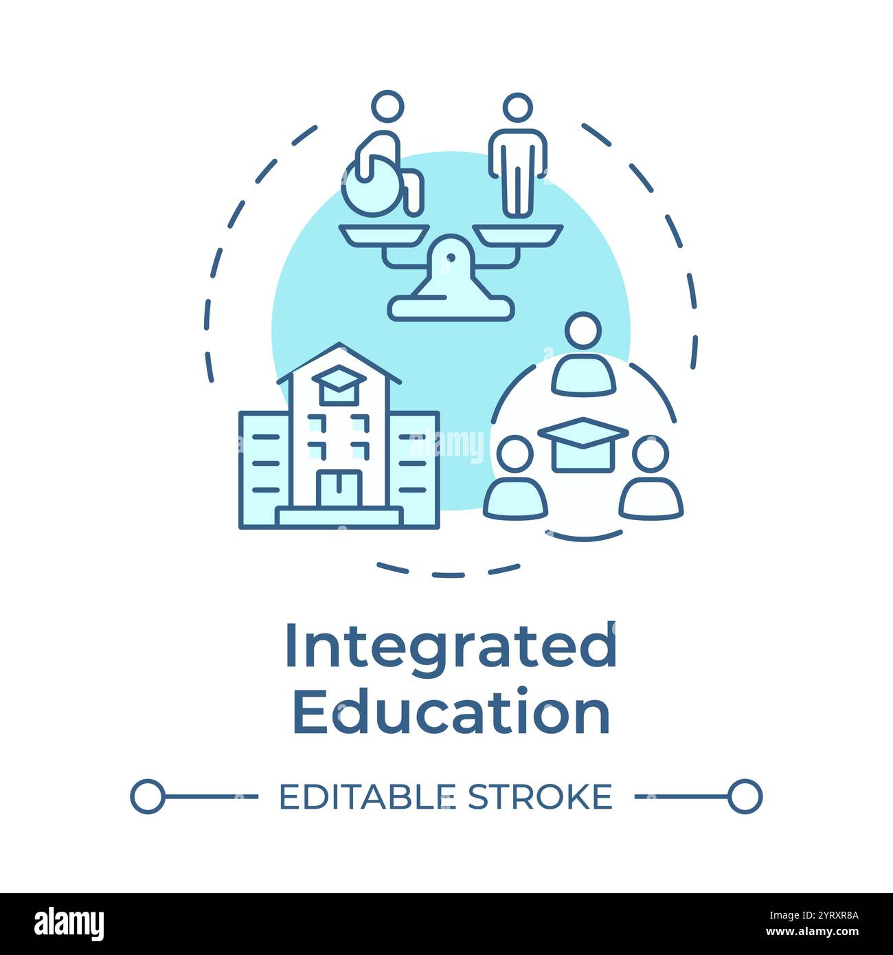 Integrated education soft blue concept icon Stock Vector Image & Art ...