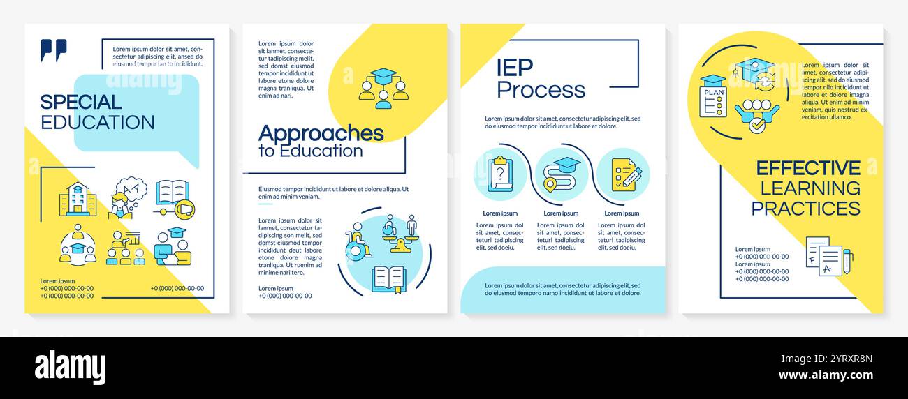 Special education blue and yellow brochure template Stock Vector Image ...