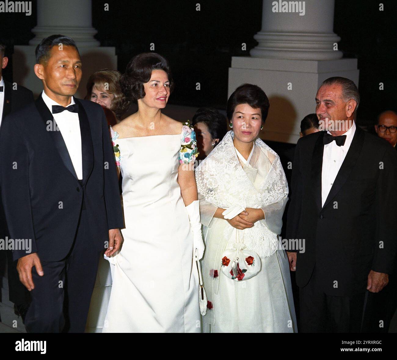 South Korean President Park Chung hee, Yuk Young soo, and President ...