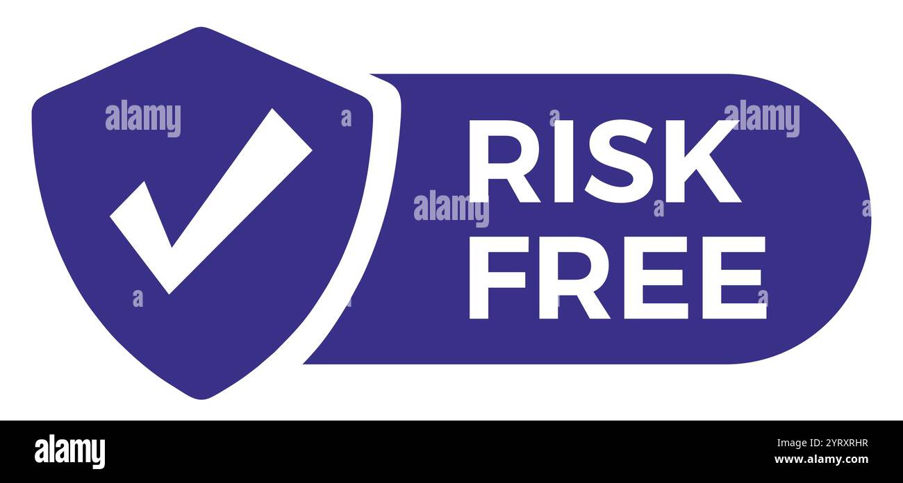 Risk free, guarantee label on white background. Vector stock ...