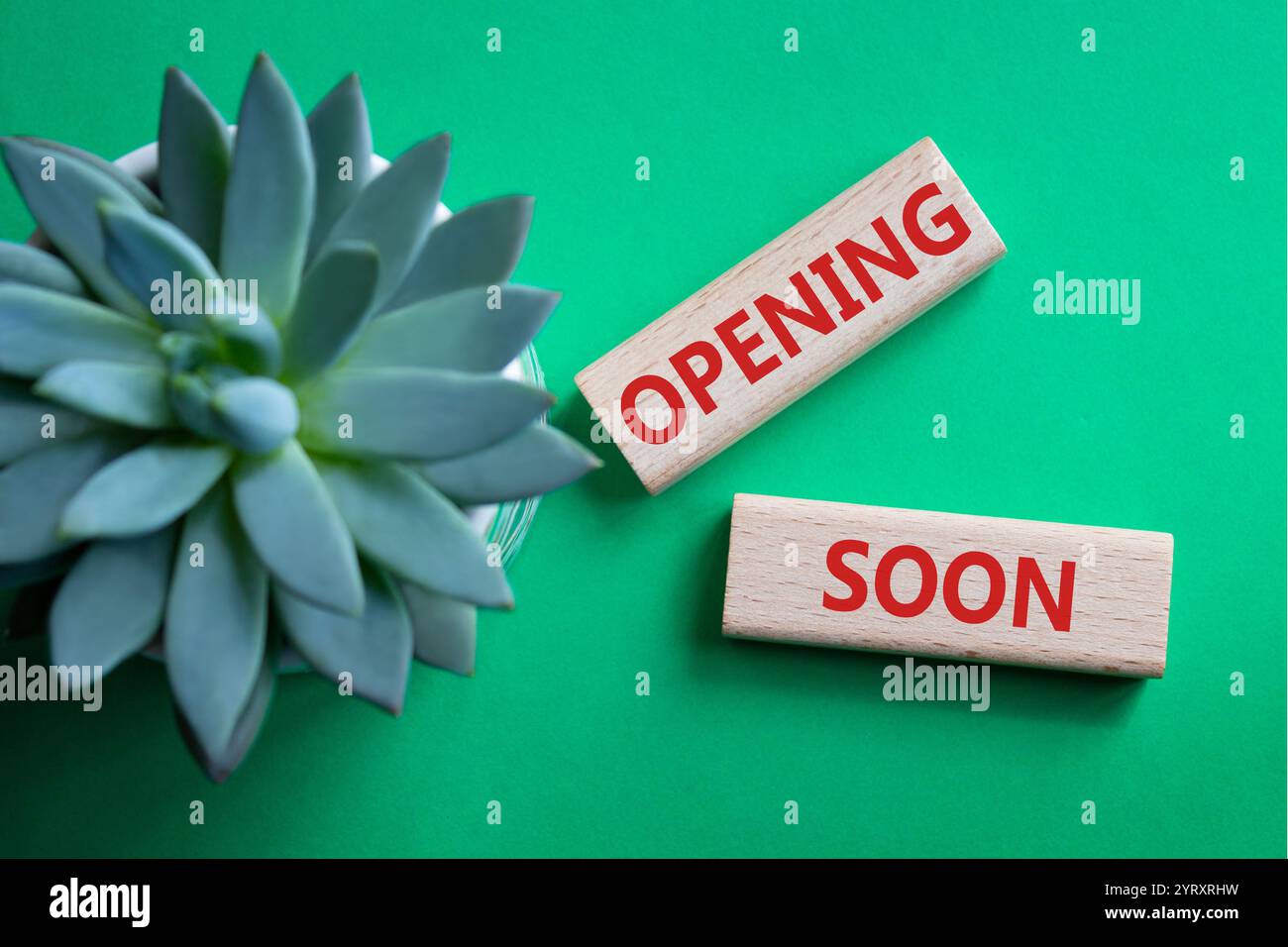 Opening soon symbol. Concept word Opening soon on wooden blocks ...