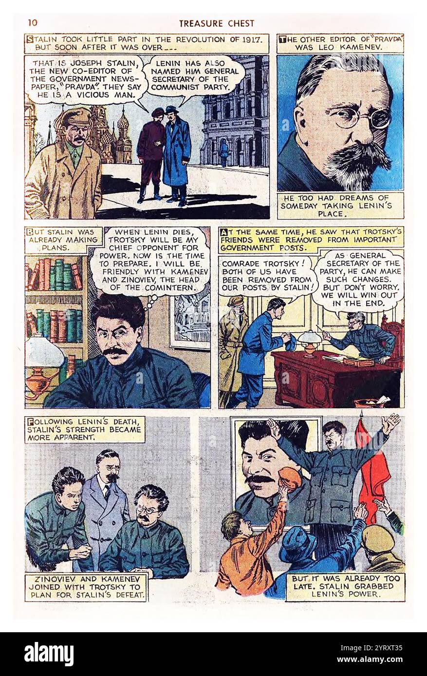 Cartoon depiction of Stalin defeating his rivals Trotsky and Kamenev as ...